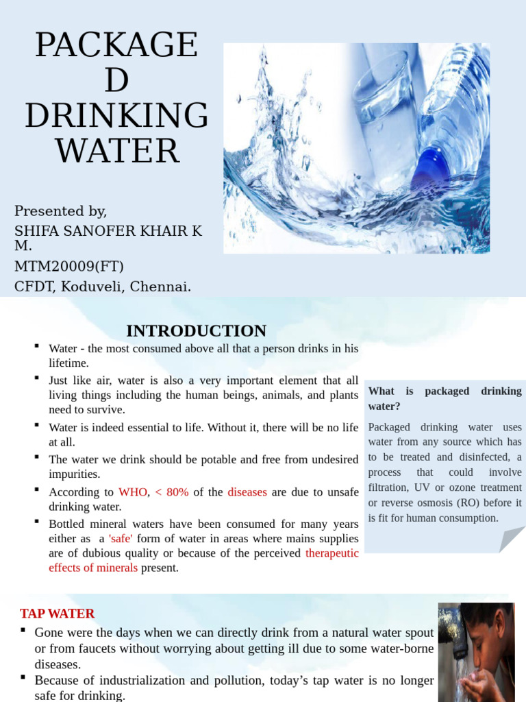 Understanding Packaged Drinking Water | PDF | Water | Earth Sciences