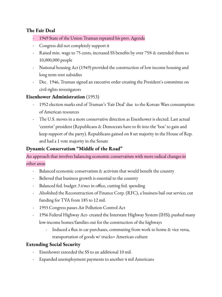 The Fair Deal U.S. History | PDF | Suburb | Fiscal Conservatism