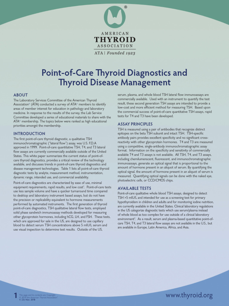 Ata Poc Thyroid Management | PDF | Thyroid Stimulating Hormone | Thyroid