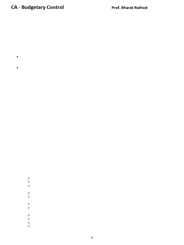 Budgeting and Budgetary Control | PDF | Budget | Credit