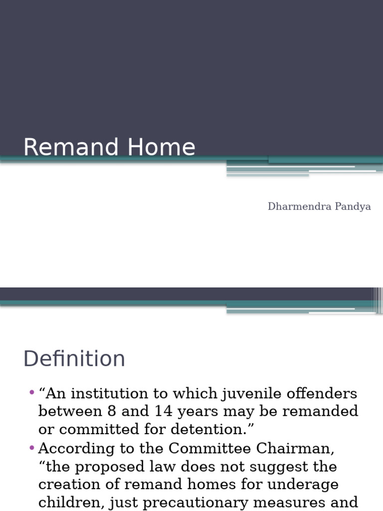 Remand Home | PDF