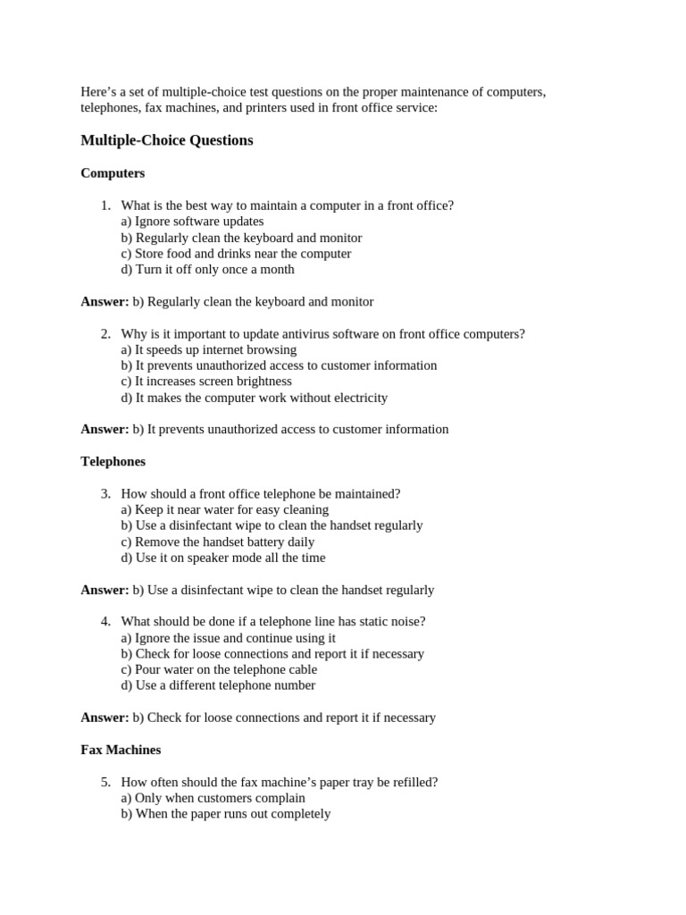 TEST in PROPER MAINTENANCE | PDF | Printer (Computing) | Fax