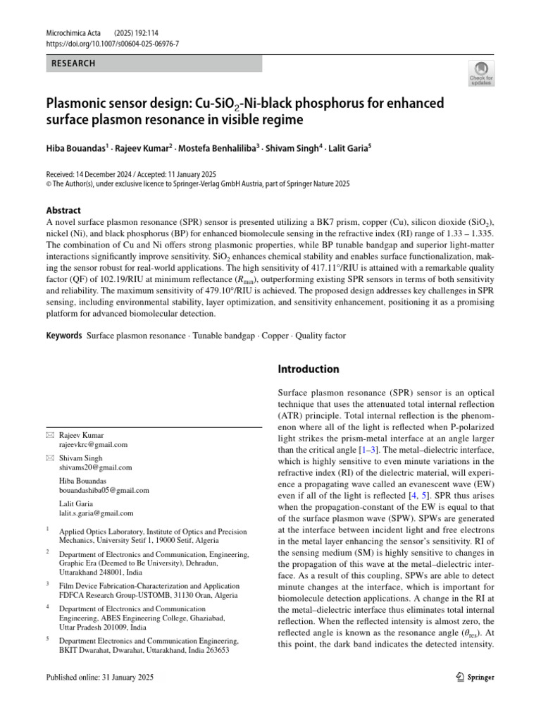 Q1 | PDF | Surface Plasmon Resonance | Optics