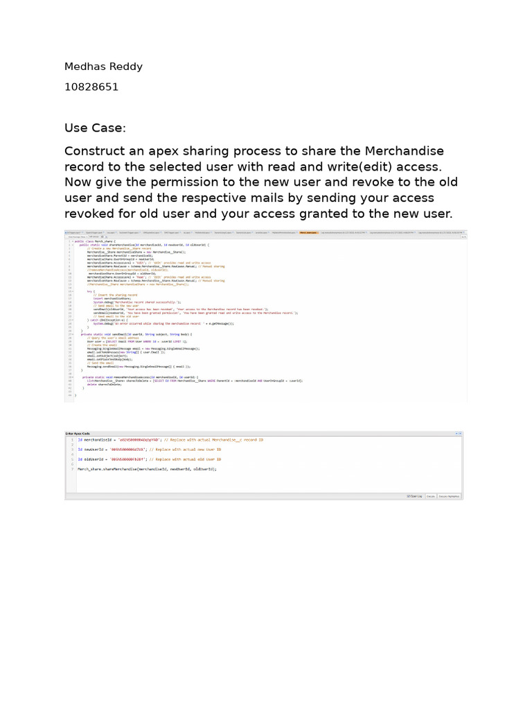 Use Case of Sme in Apex Sharing (1) | PDF