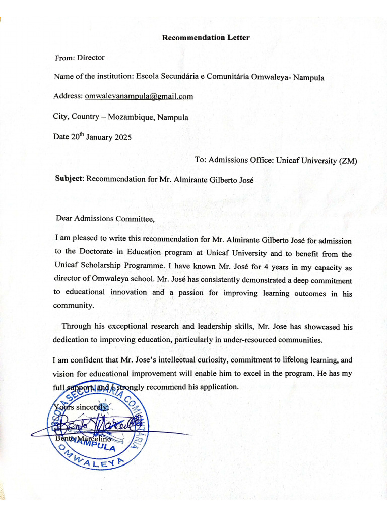 Recommendation Letter | PDF