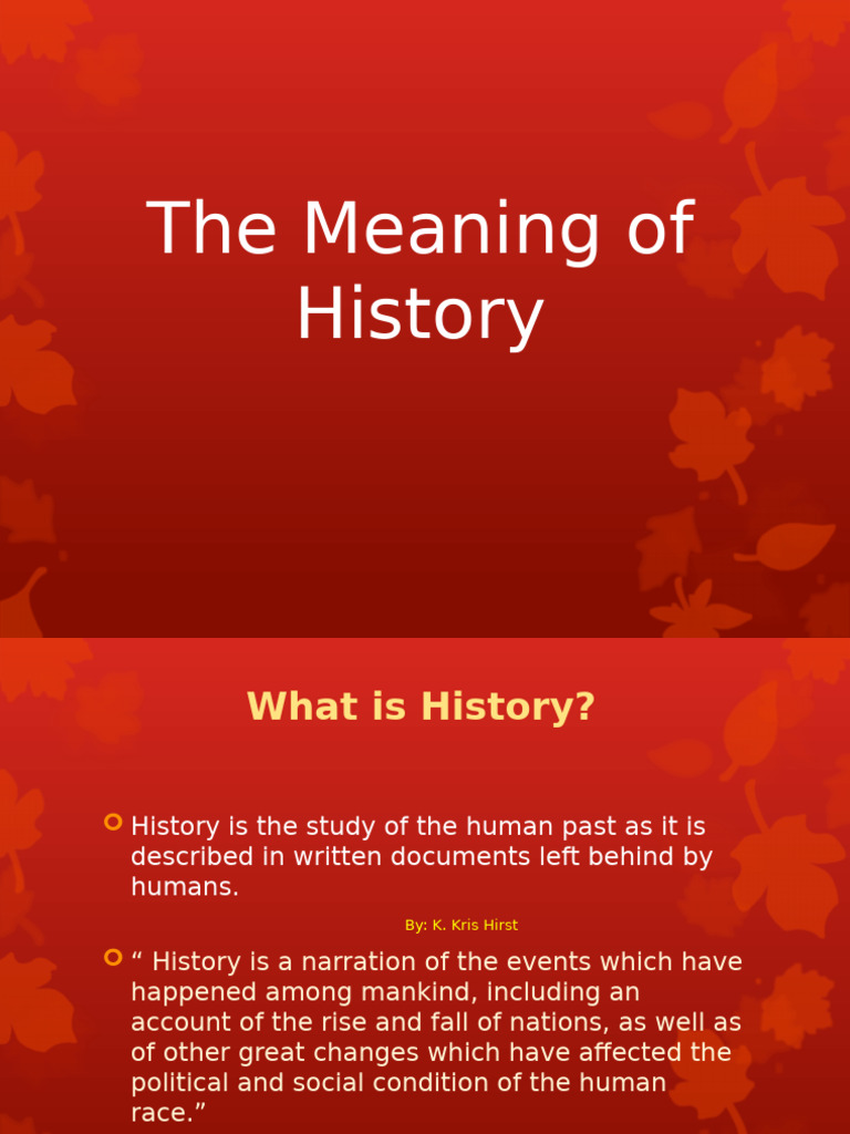 The Meaning of History | PDF | Historian | Historiography