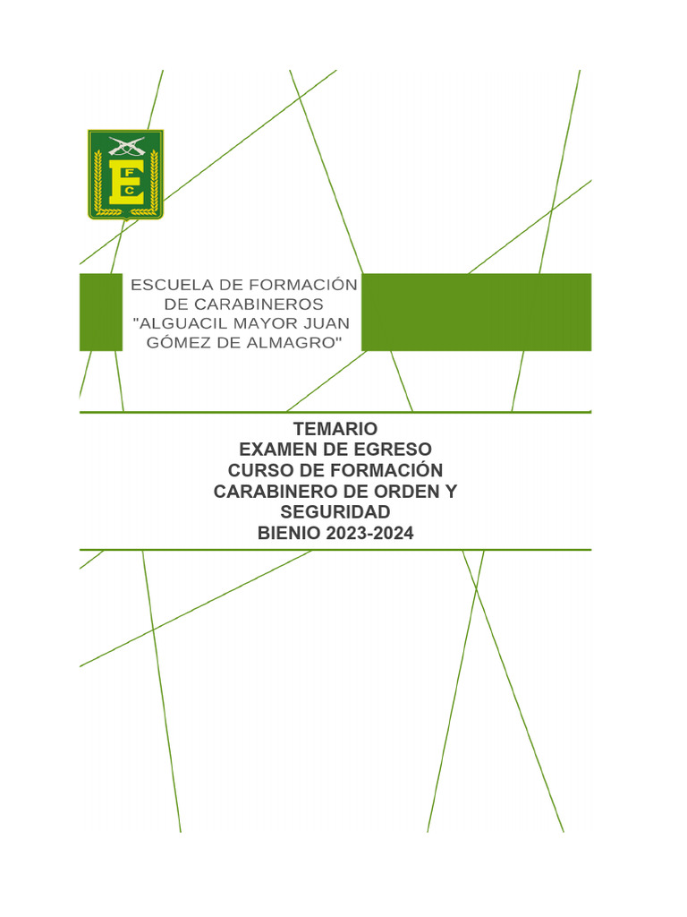 Temario Ex Egreso Bienio 23 24 | PDF | Las emociones | Policía