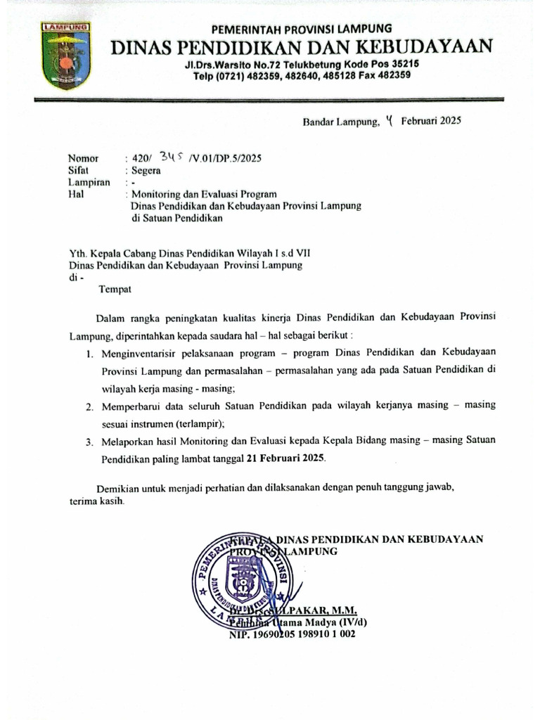 Monev Program Disdikbud | PDF
