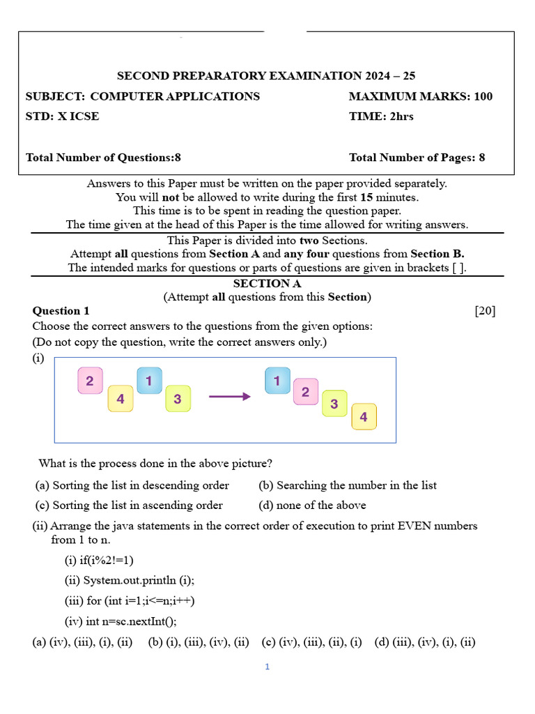 X-CTA-Second-Prep QP-24-25 | PDF | Computer Program | Programming