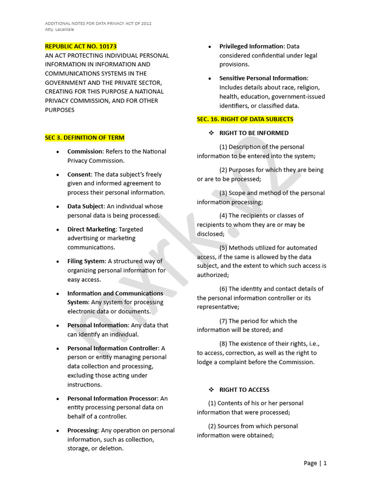 Data Privacy Act 2012 Overview | PDF | Computer Security | Security