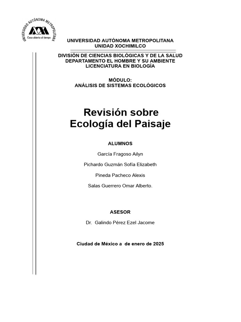 Ecologia Del Paisaje - Revision | PDF | Paisaje | Entorno natural