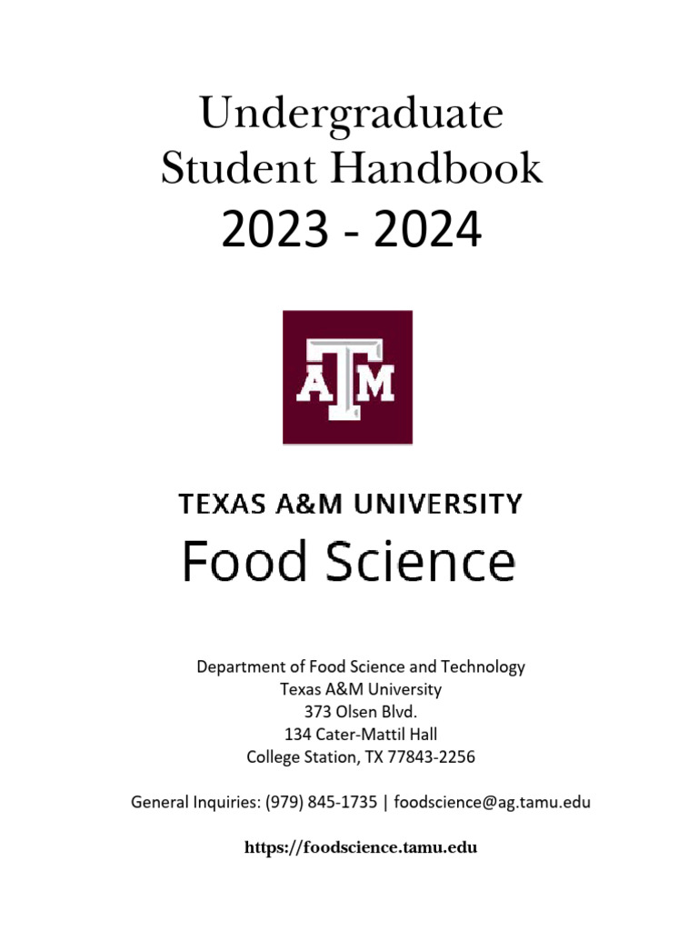 Food Science & Technology Handbook 2023-24 | PDF | Food Science | Science