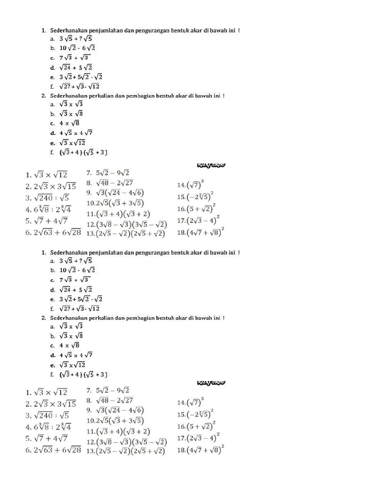 Penjumlahan Akar | PDF