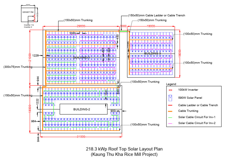 218.3kWp Roof Top Solar Layout Plan (Kaung Thu Kha Rice Mill Project ...