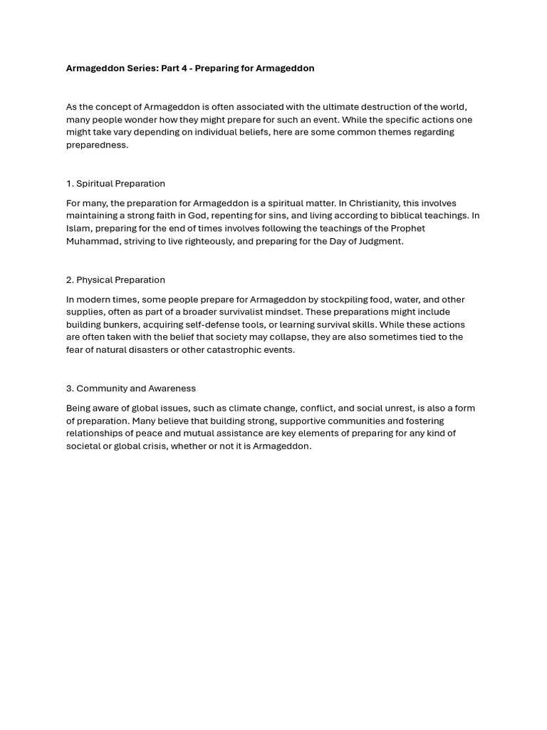 Armageddon Series - Part 4 | PDF