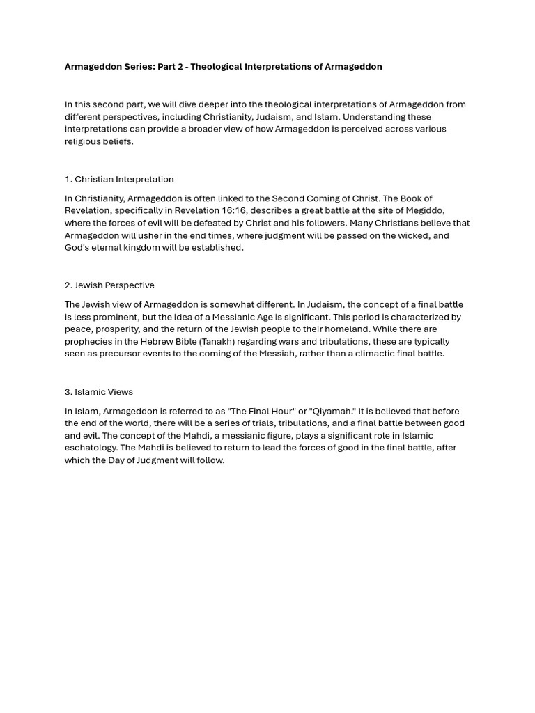 Armageddon Series - Part 2 | PDF