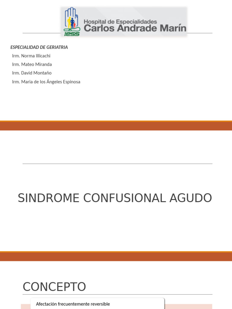 Sindrome Confusional Agudo | PDF | Sistema nervioso central | Cerebro