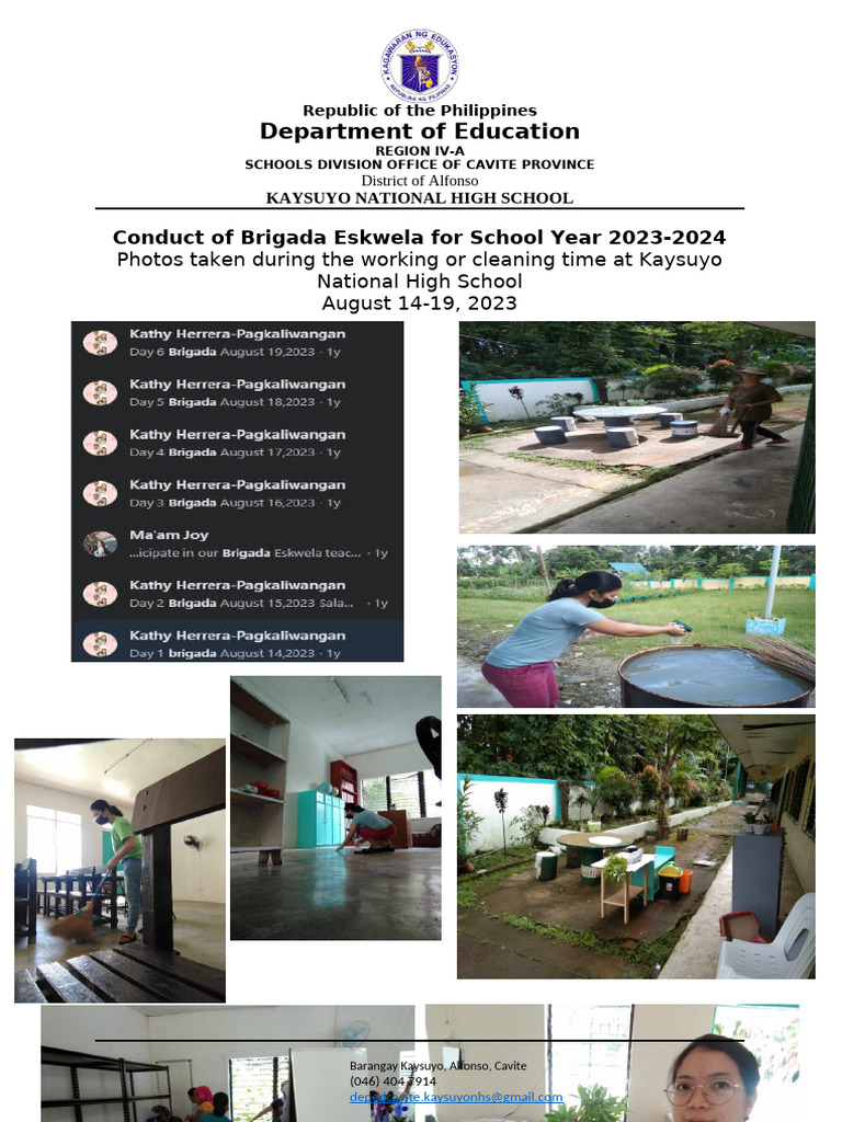 Photos Brigada Eskwela 2023 2024 | PDF