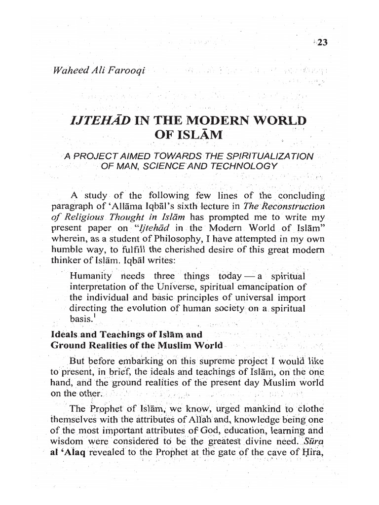 5 Ijtehad in The Modern World of Islam | PDF