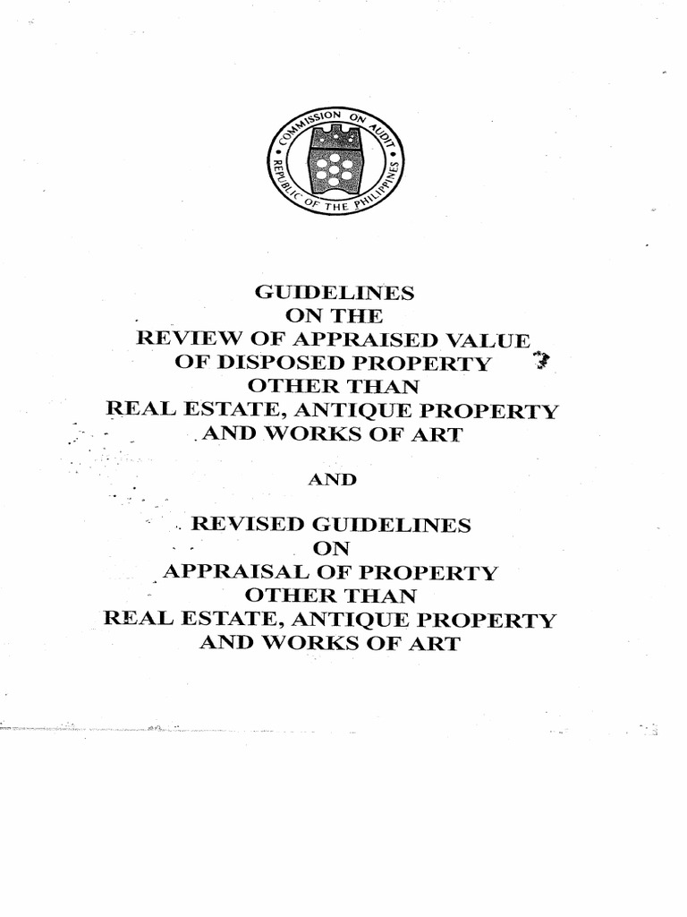Guidelines On The Review of Appraised Value of Disposed Property COA ...