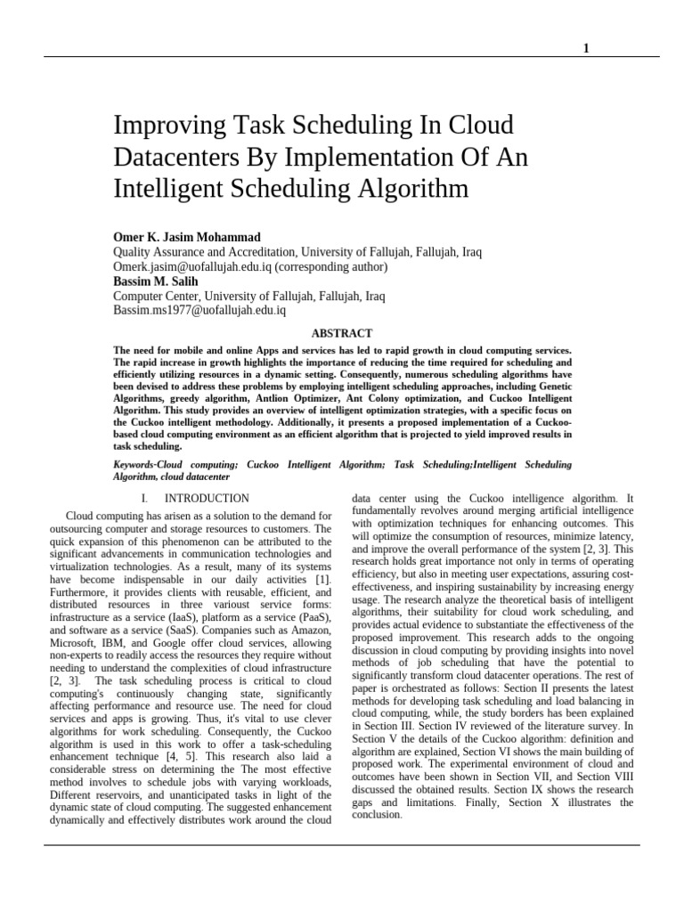 Improving Task Scheduling in Cloud | PDF | Cloud Computing | Virtual Machine