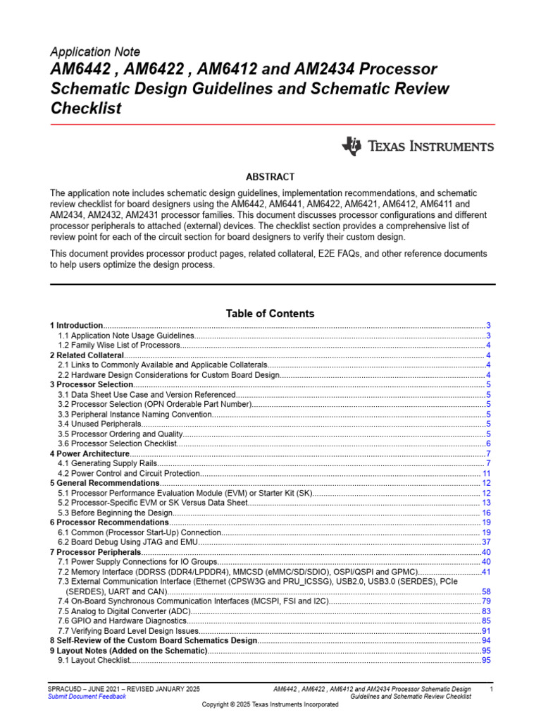 TI AM64x AM243x Design and Review Checklist | PDF | Resistor | Capacitor