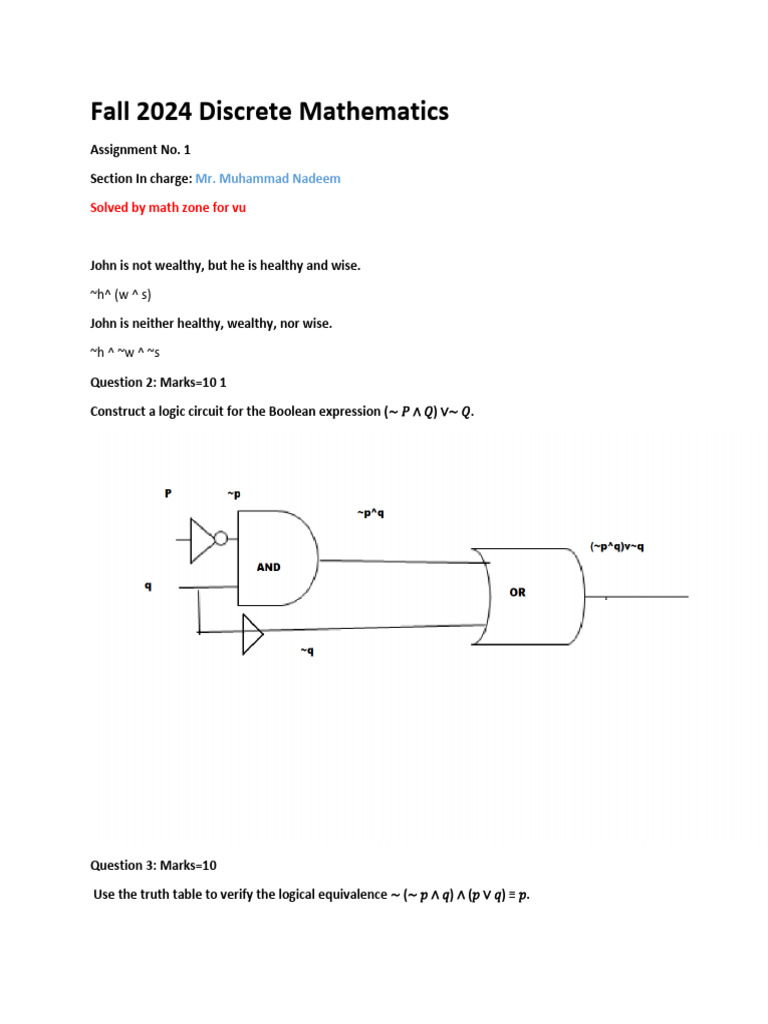 Mth202 Mr. Muhammad Nadeem | PDF