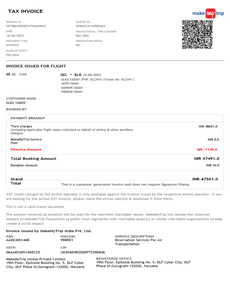 DEL-BLR_TICKET | PDF