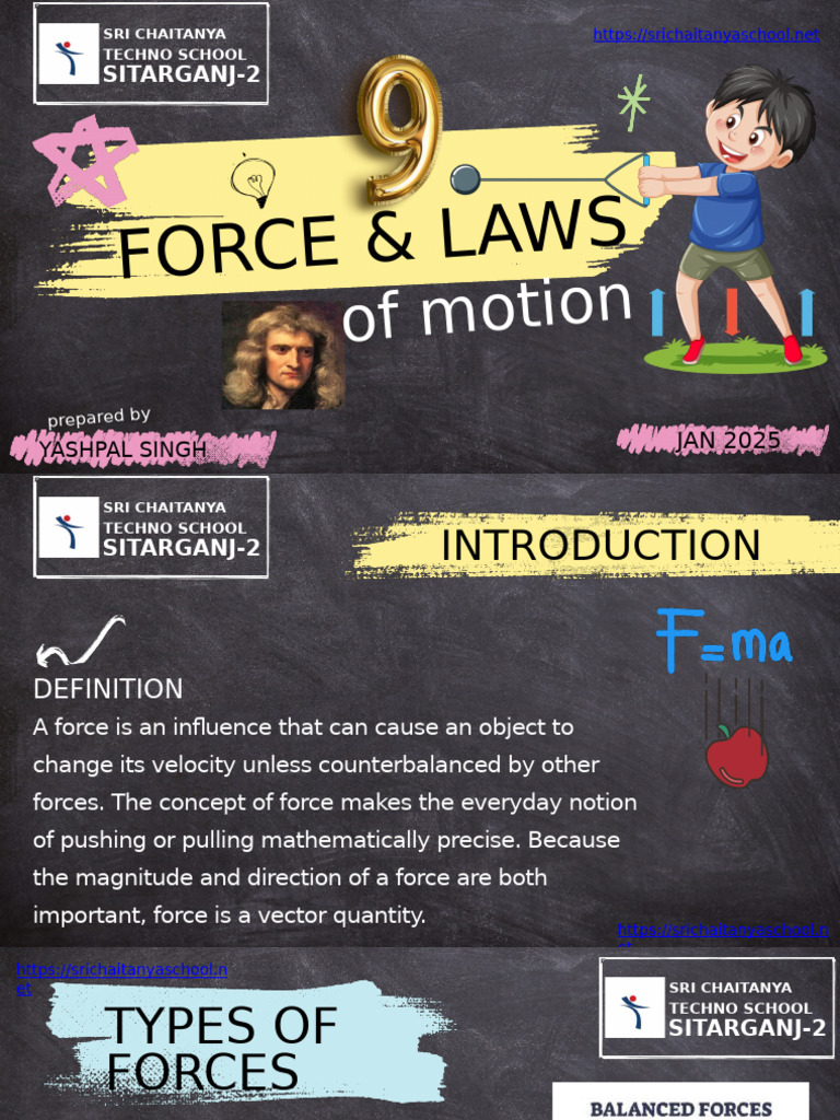 Force and Laws of Motion-Class 9 PPT - Yashpal Singh | PDF | Force ...