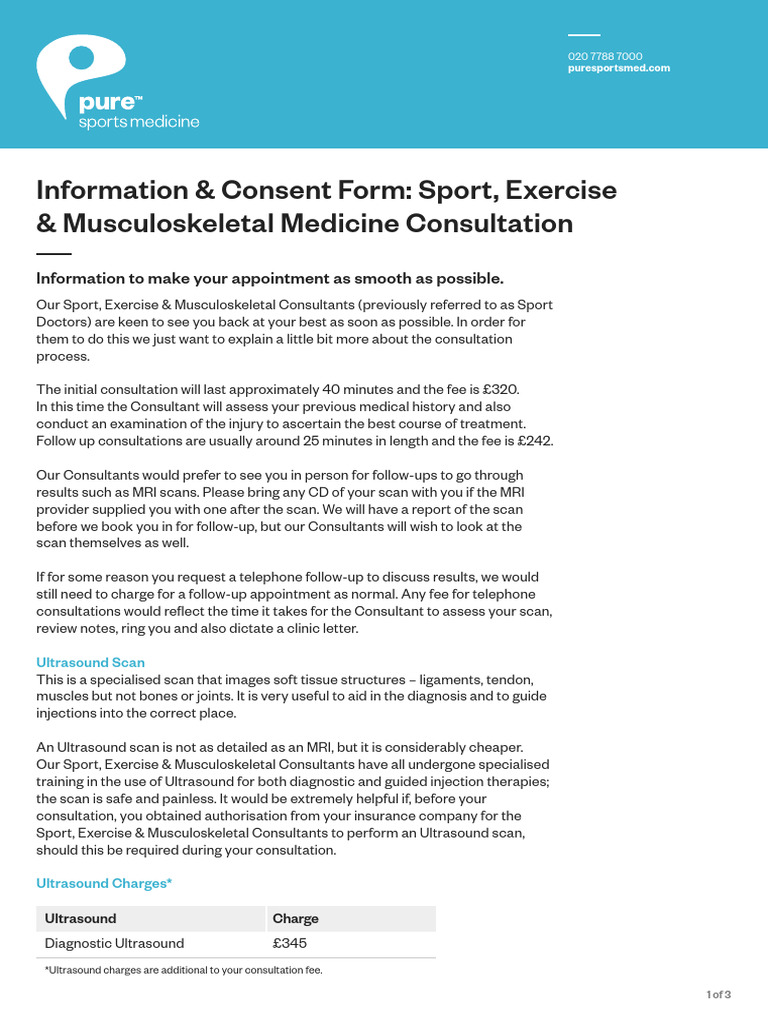 PSM-Sport-Exercise-Musculoskeletal-Medicine-Consent-Form | PDF | Human ...