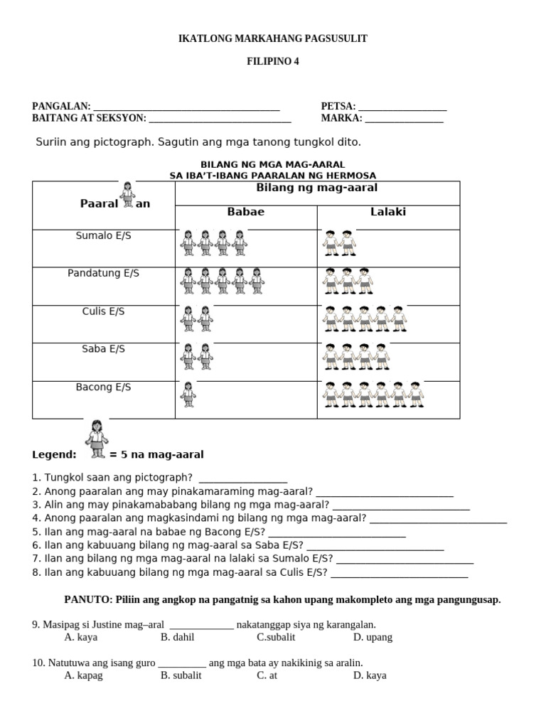 Filipino Ikatlong Markahang Pagsusulit | PDF