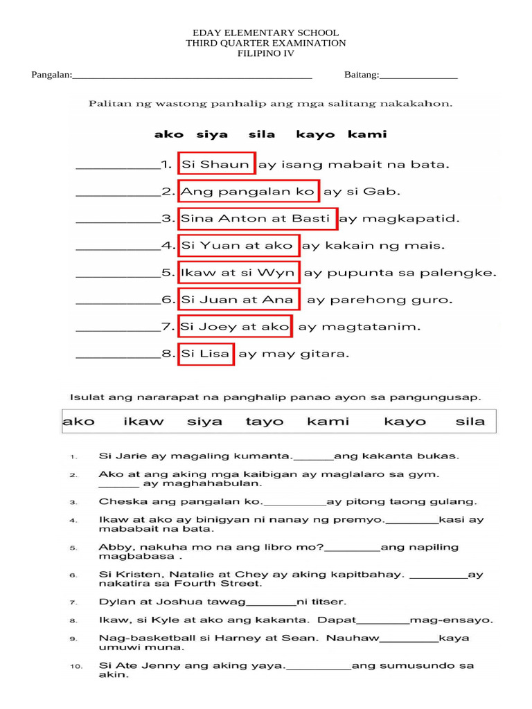 Filipino 3rd Quarter | PDF