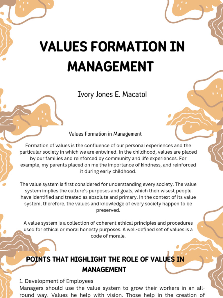 Values Formation in Management - 20241107 - 071523 - 0000 | PDF ...