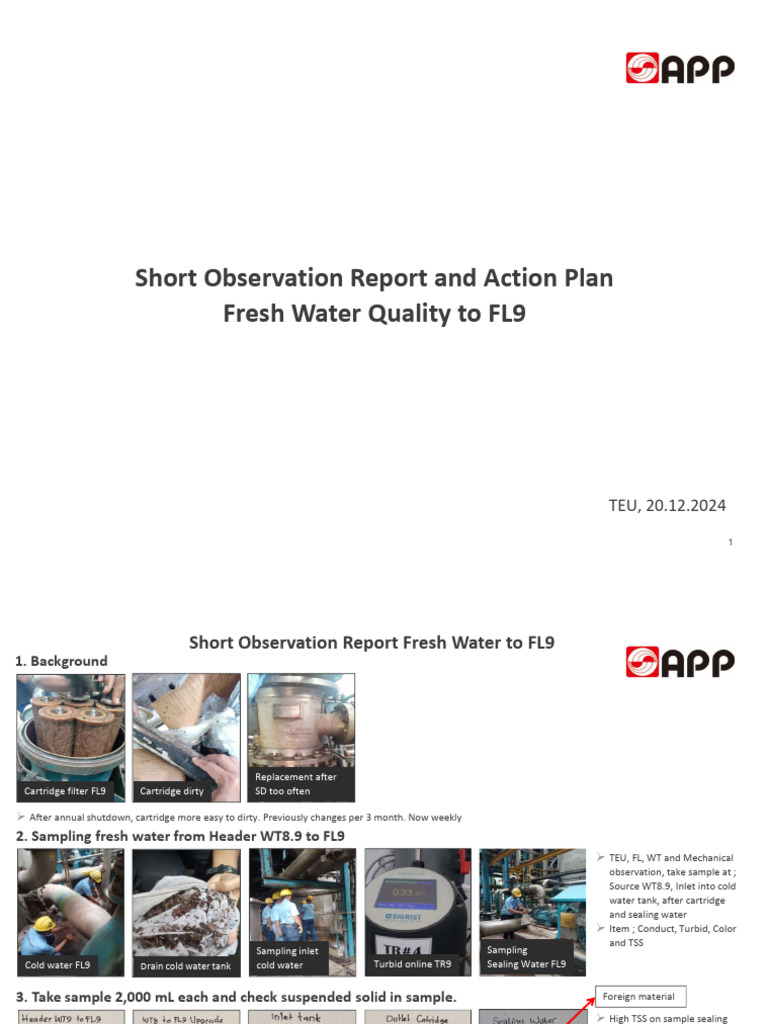 Short Observation Report and Action Plan Fresh Water FL9 (20.12.2024 ...