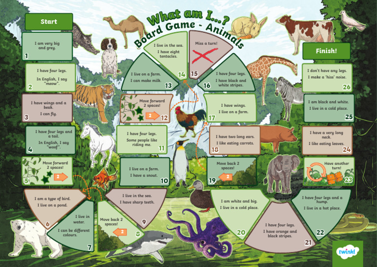What Am I Board Game Animals | PDF | Zoology