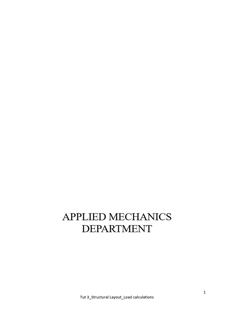 Tutorial No 3 Structural Layout Load Calcs Pdf Column Beam