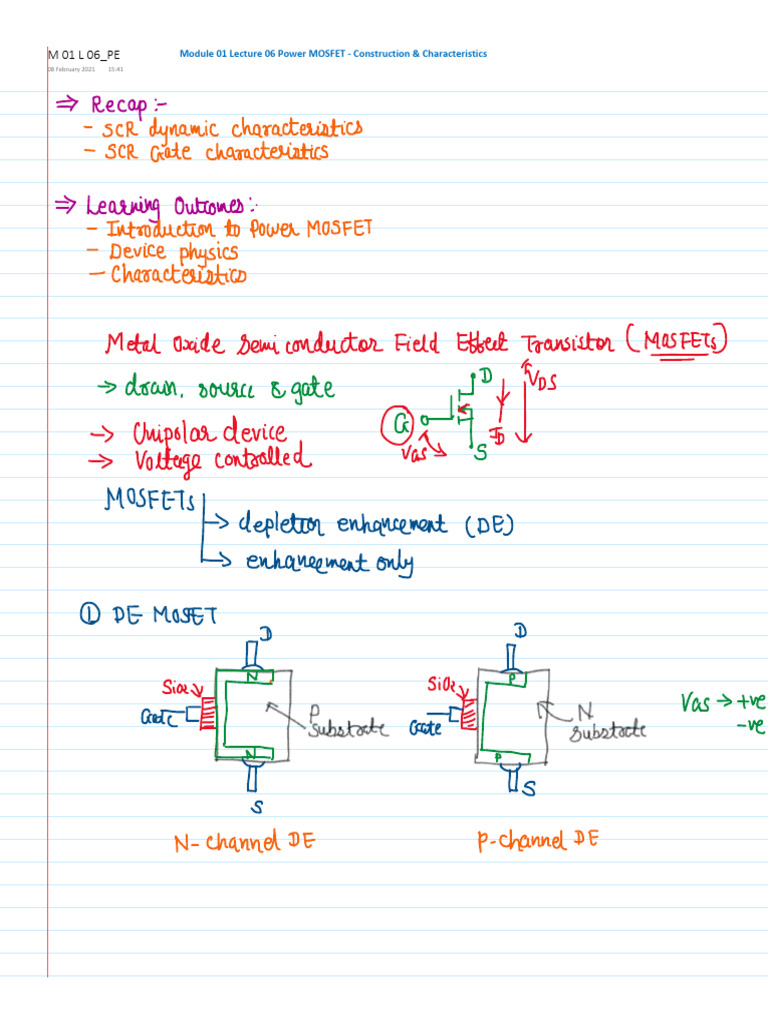 M 01 L 06 - MOSFET Operation & Characteristics | PDF