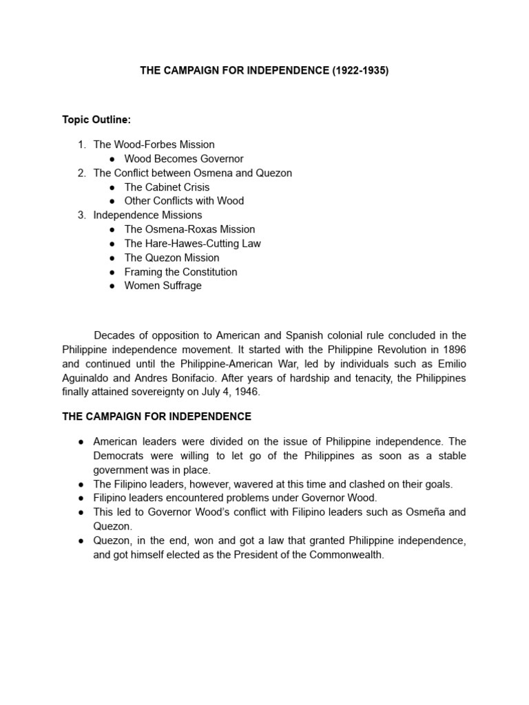 Campaign For Independence and Impact of American Rule | PDF | Philippines