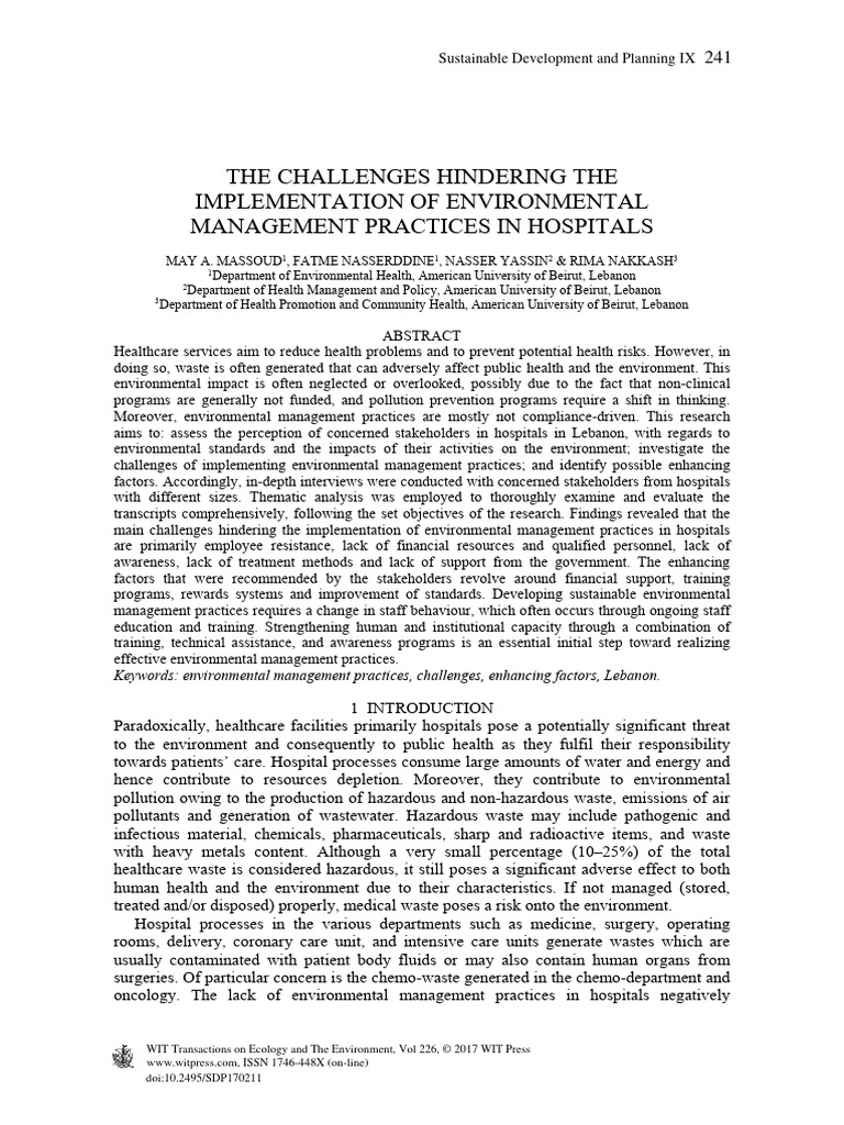 The Challenges Hindering the Implementat | PDF | Environmental Resource Management | Waste