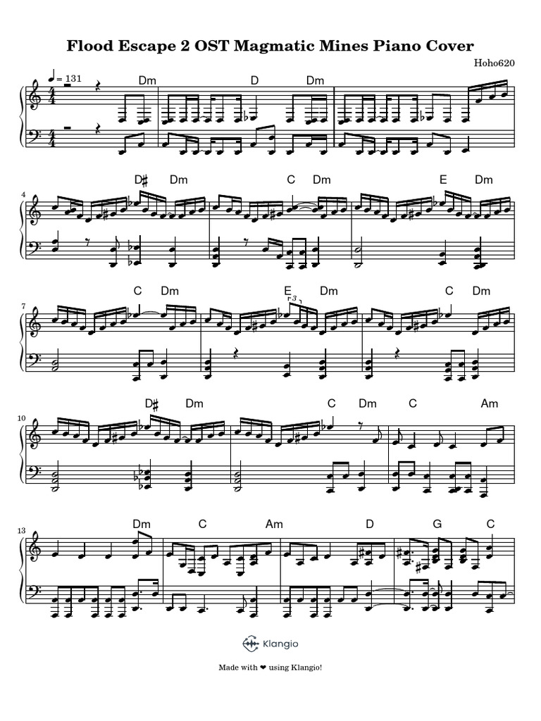 Flood Escape 2 OST Magmatic Mines Piano Cover (1) | PDF
