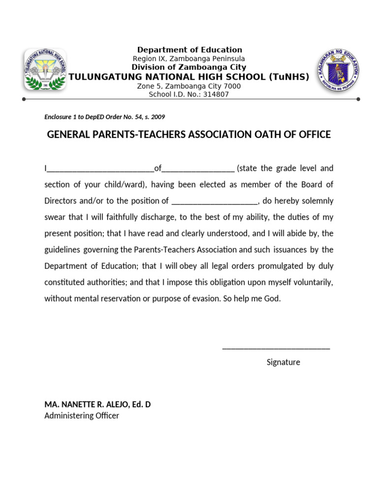 GPTA Oath of Office | PDF