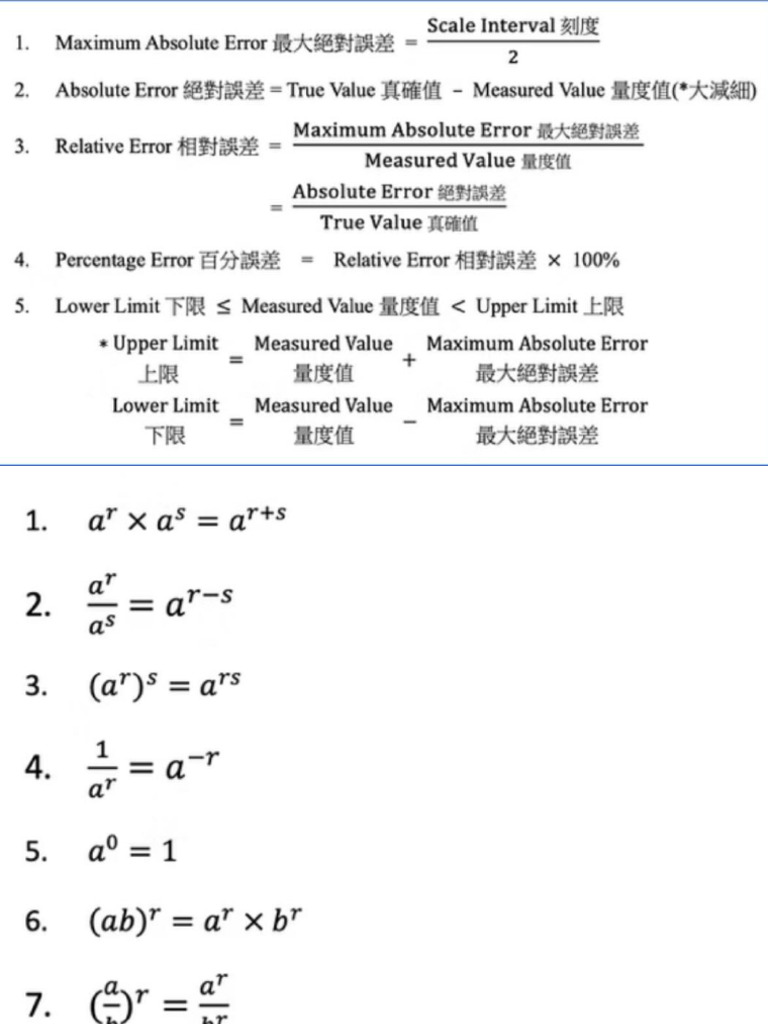 MATH DSE Formula | PDF