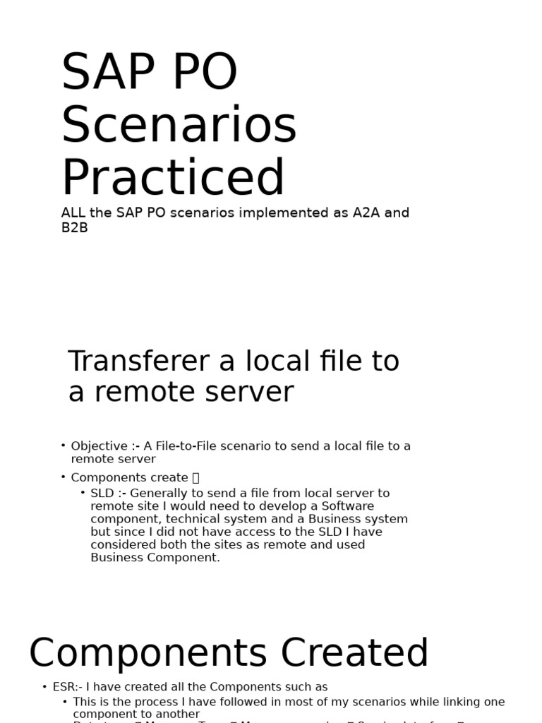SAP PO Scenarios Practiced | PDF | Web Service | Databases