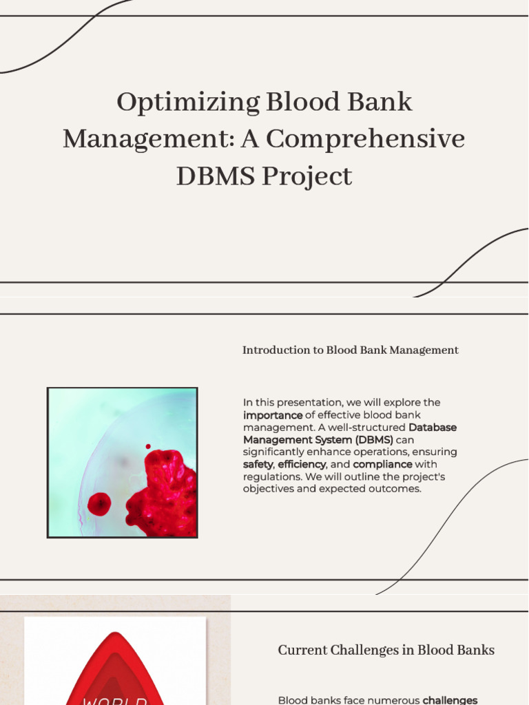 Blood Bank DBMS Optimization Guide | PDF