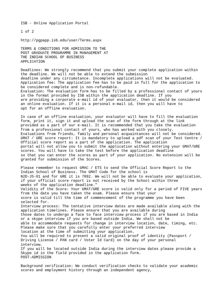 ISB Application Guidelines | PDF | Travel Visa | Identity Document