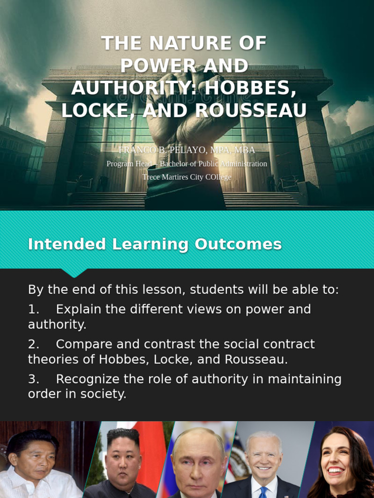 Power and Authority Presentation (Autosaved) | PDF | Social Contract | Confucianism