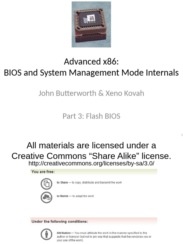 Advanced x86 - BIOS and SMM Internals Part 3 | PDF | Bios | Flash Memory Advanced x86 - BIOS and SMM Internals Part 3 | PDF | Bios | Flash Memory