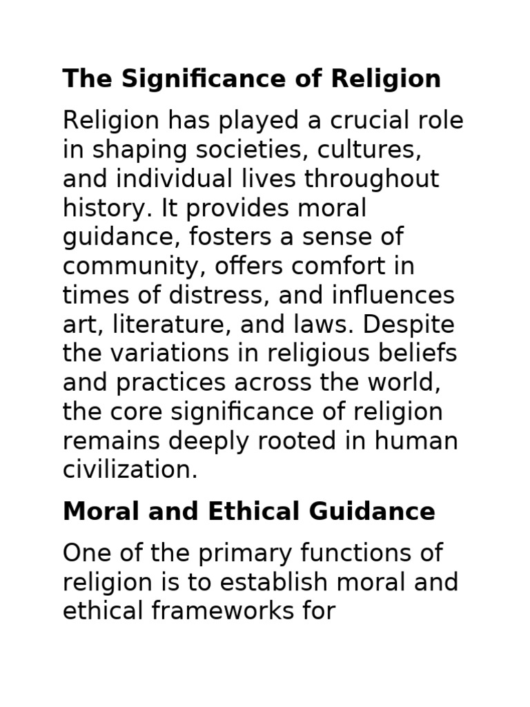The Significance of Religion | PDF | Faith | Religious Texts