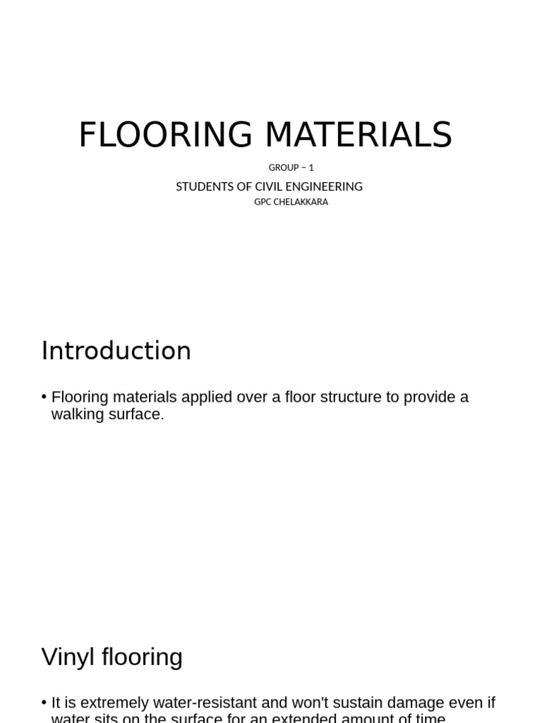 Flooring Materials Overview for Engineers | PDF