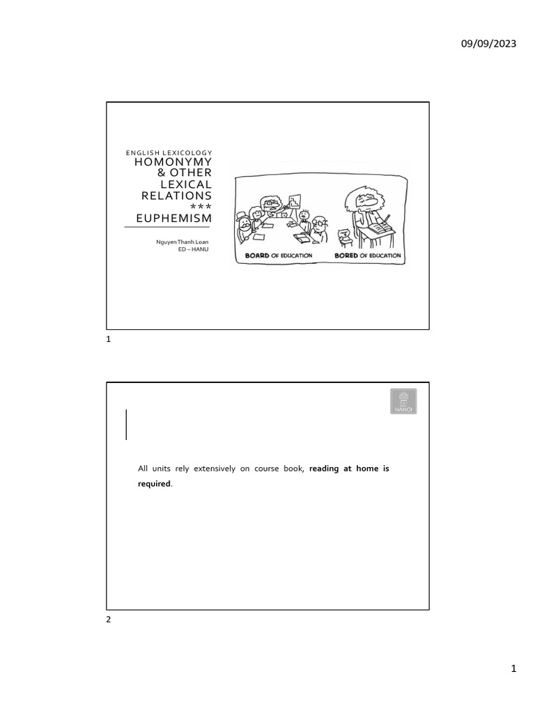 Understanding Homonymy and Euphemism | PDF | Lexical Semantics | Lexicology